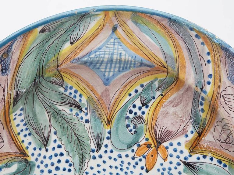 Antique Spanish Manises Pottery Floral Plaque 18/19th C. For Sale at ...