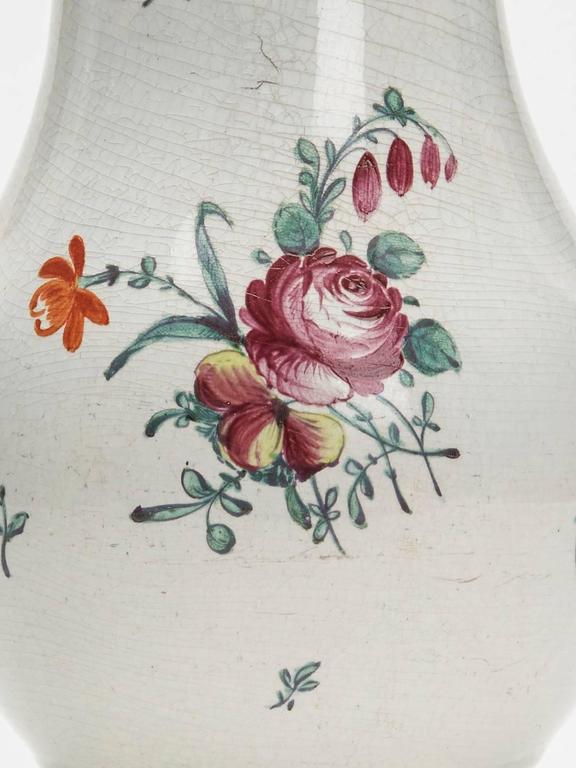 Antique Staffordshire Floral Painted Pearlware Coffee Pot 18th Century ...
