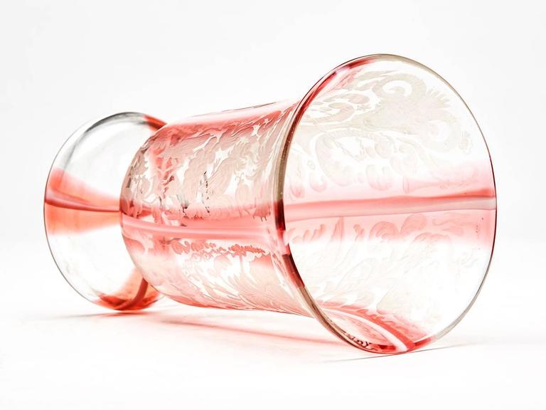 Antique Russian Etched Imperial Eagle Art Glass Vase, 19th Century at ...