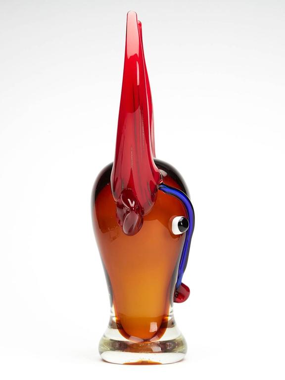 Abstract Murano Glass Reindeer Signed Mario Badioli, circa 1980 at 1stDibs