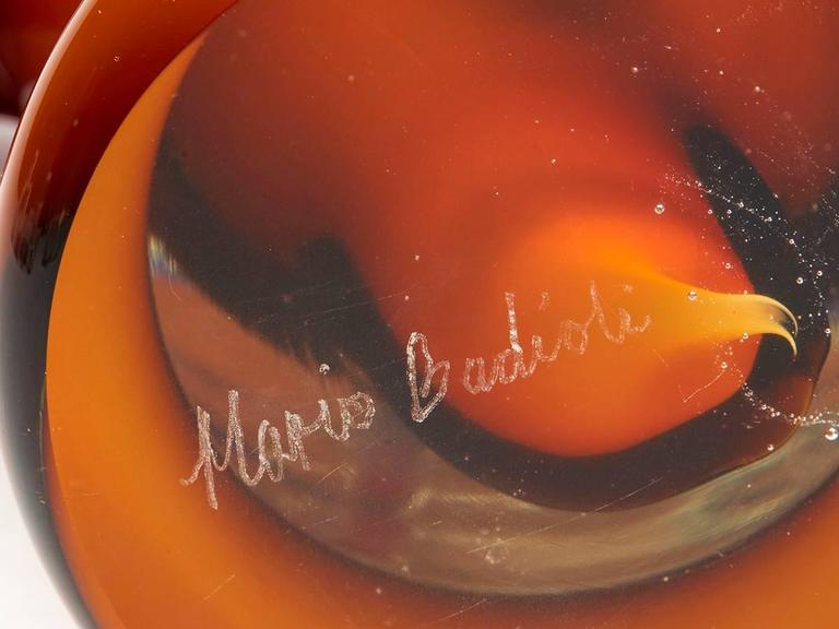 Abstract Murano Glass Reindeer Signed Mario Badioli, circa 1980 at 1stDibs