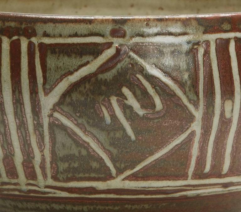 Vintage Michael Leach Studio Pottery Bowl, circa 1955 at 1stDibs