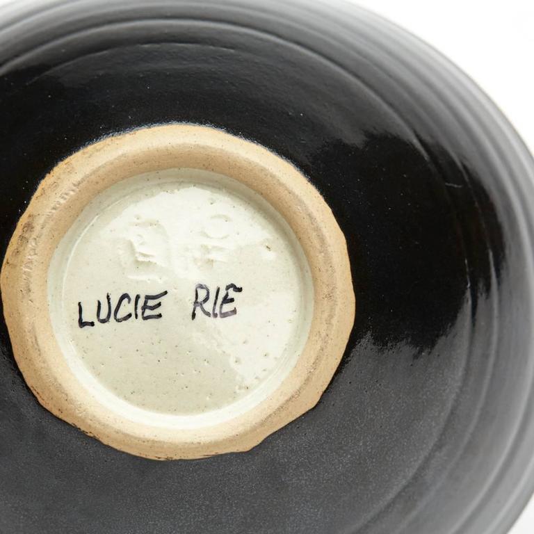 Lucie Rie and Hans Coper Studio Pottery Black Glazed Bowl at 1stDibs ...