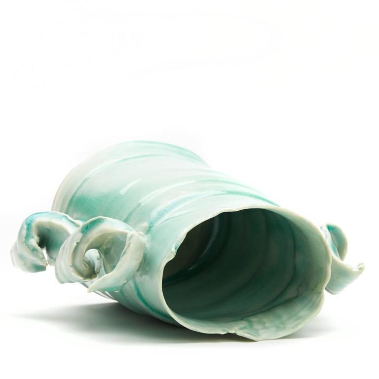 Colin Pearson British Studio Pottery Turquoise Vessel For Sale at 1stDibs