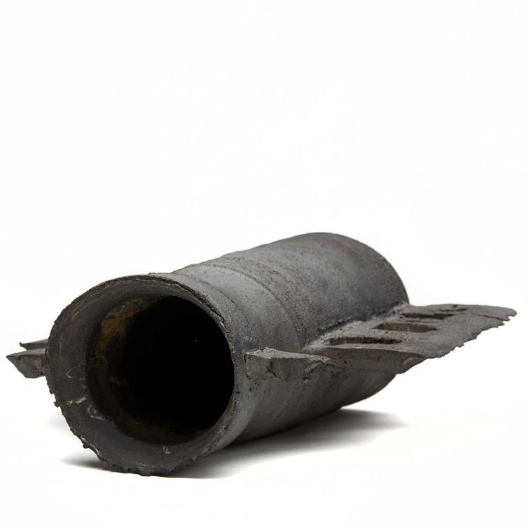 Colin Pearson British Studio Pottery Matte Black Handled Vessel at 1stDibs