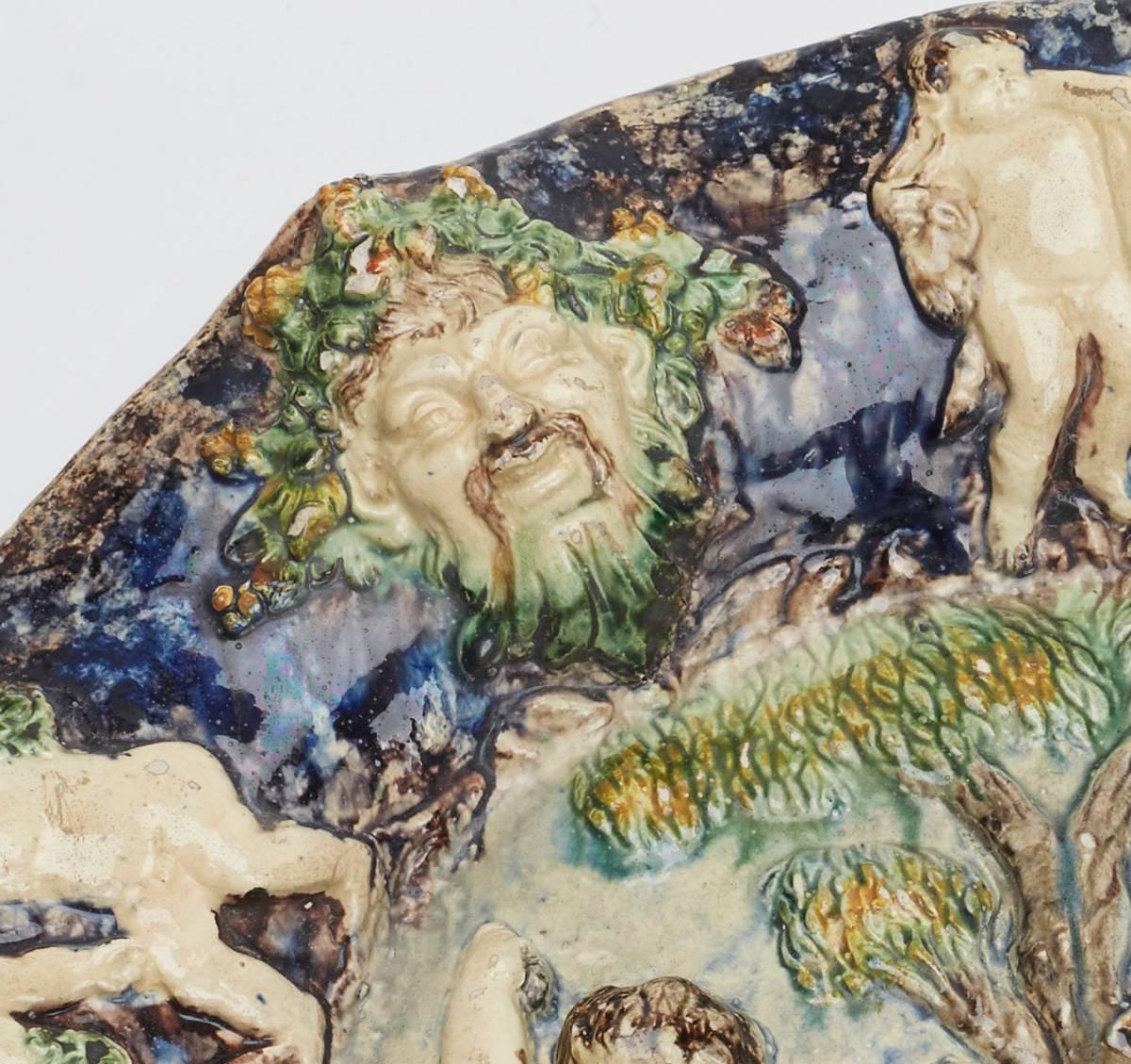 French Bernard Palissy Figural Majolica Plaque, 16th-17th Century For ...