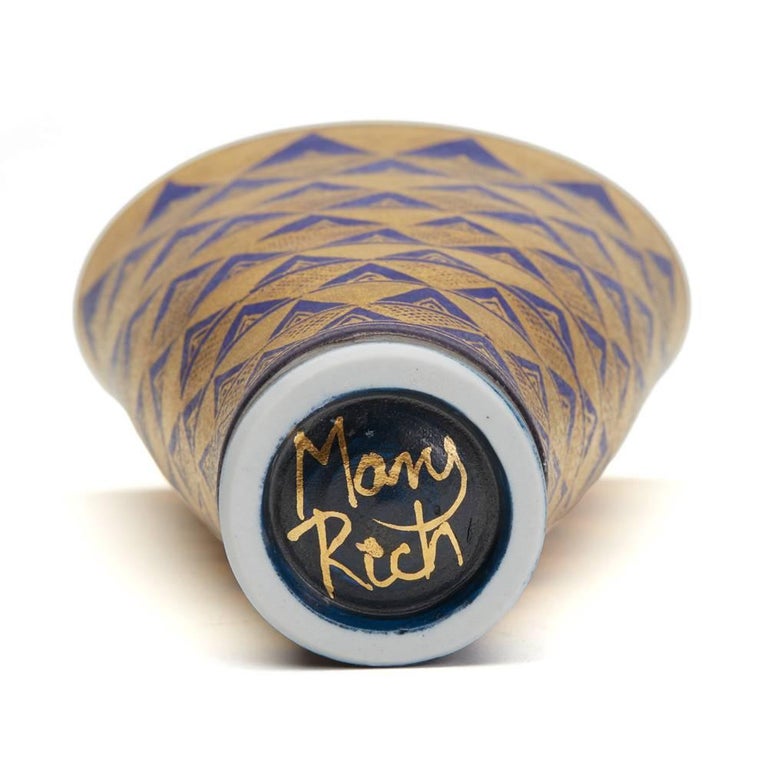 Mary Rich Studio Pottery Geometric Design Vase, 20th Century at 1stDibs