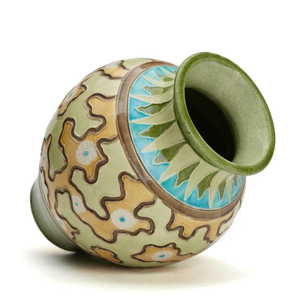 Burmantofts Faience Partie-Color Jig-Saw Pattern Vase at 1stDibs ...