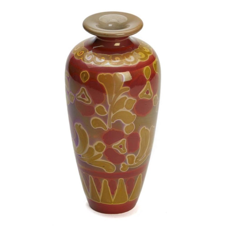 Burmantofts Faience Lustre Floral Vase Joseph Walmsley at 1stDibs