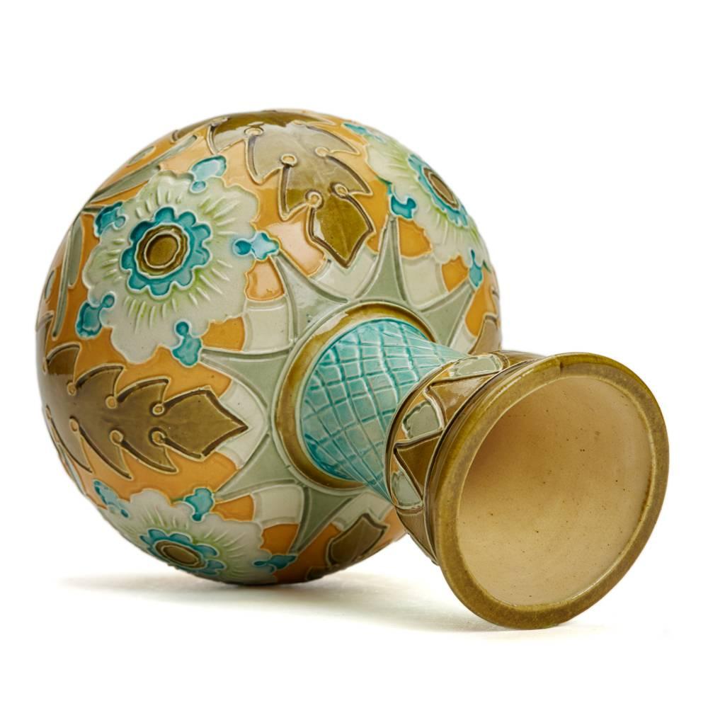 Burmantofts Faience Partie-Colour Vase by Joseph Walmsley at 1stDibs