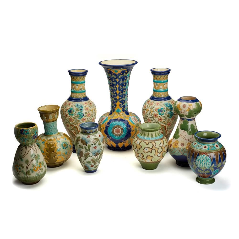 Burmantofts Faience Partie-Colour Vase by Joseph Walmsley at 1stDibs