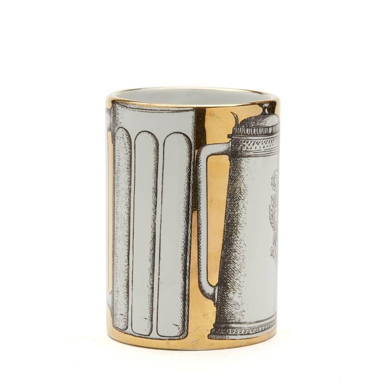 Vintage Italian Fornasetti Mug Decorated with Beer Steins at 1stDibs