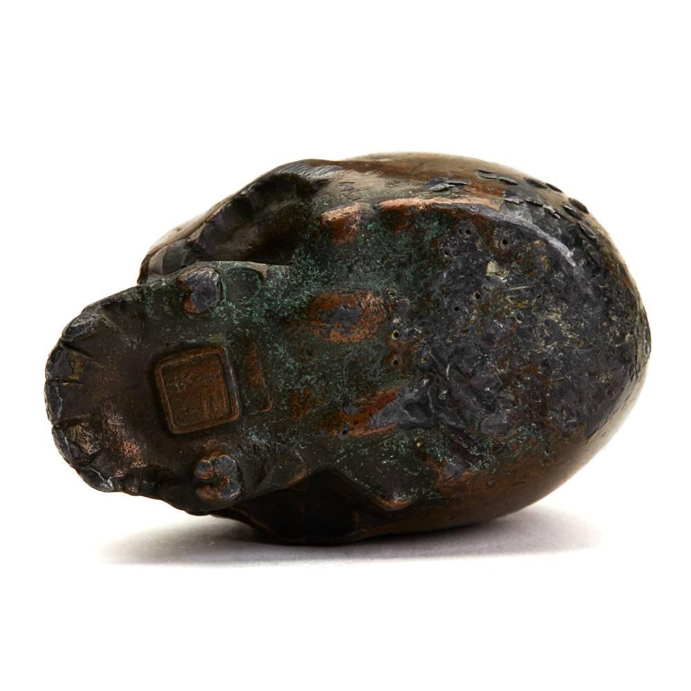 Japanese Meiji Lacquered Antimony Human Skull Okimono, 19th Century at ...