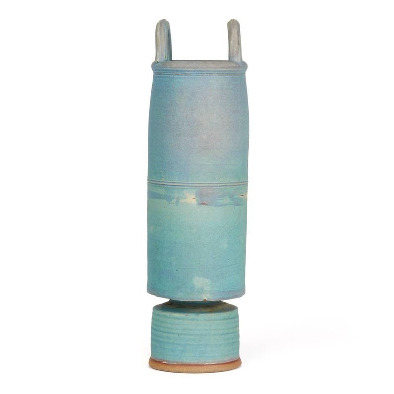 Mike Goddard Barium Glazed Studio Pottery Vase, 20th Century at 1stDibs