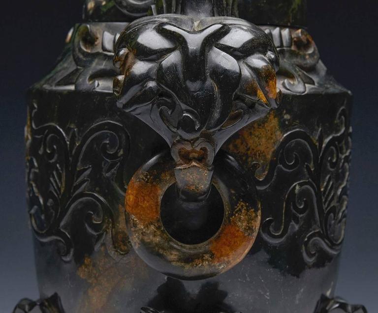 Antique Chinese Carved Russet Jade Urn, circa 1900 or Later at 1stDibs