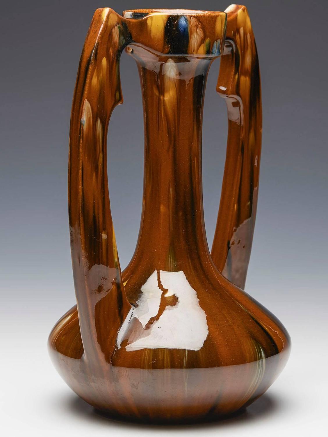 Art Nouveau French Clement Massier Vase, 19th Century For Sale at 1stdibs