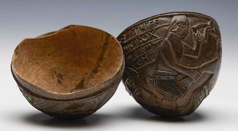 Antique Benin Carved Coconut with Provenance, Early 20th Century For ...