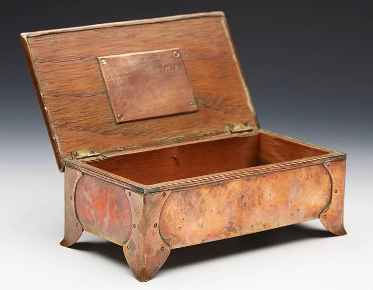 Vintage Copper Lidded Box Dedicated Frank Catton, Dated 1928 at 1stDibs
