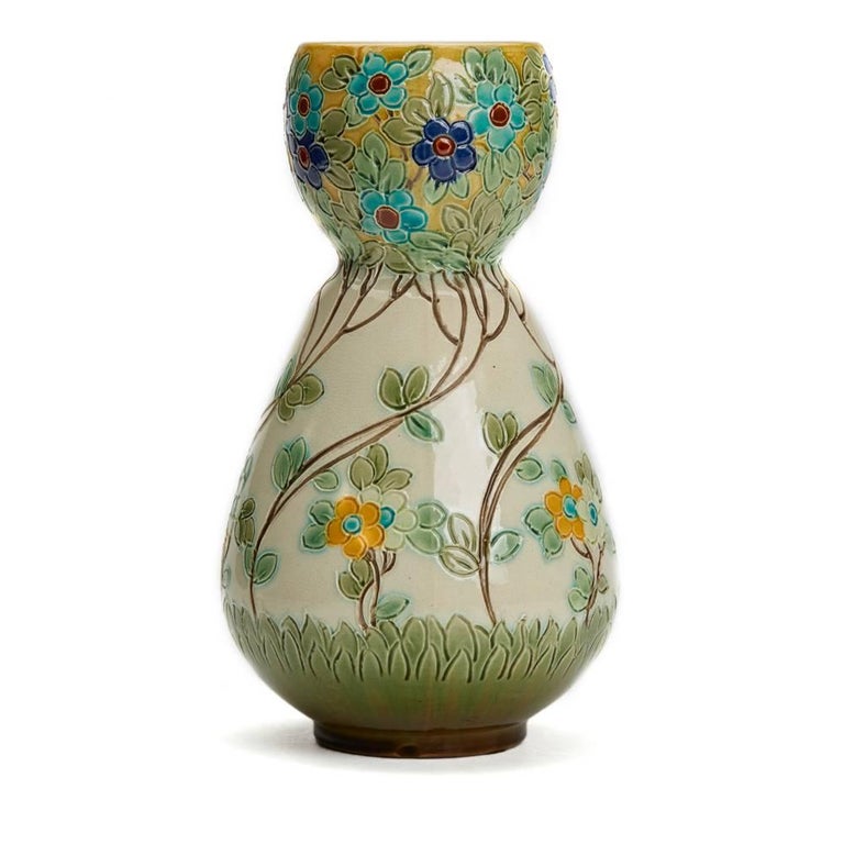 Burmantofts Faience Partie-Color Vase by Joseph Walmsley at 1stDibs