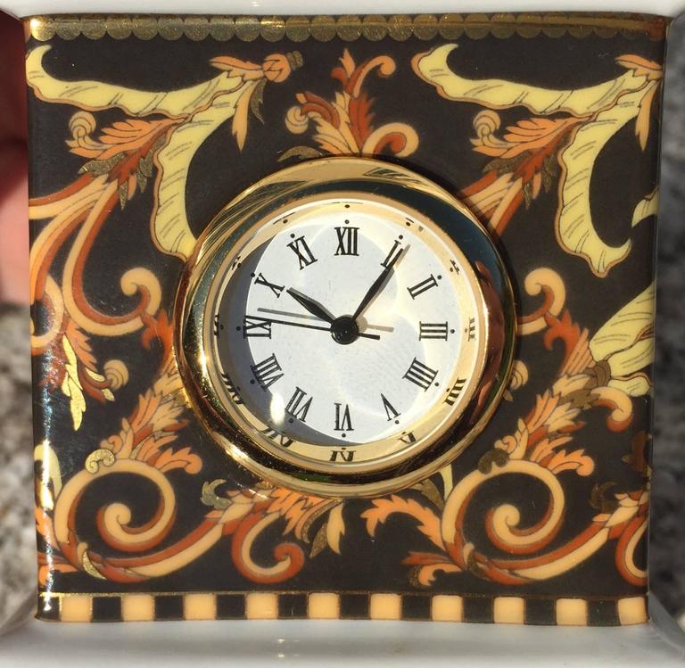 Versace "Barocco" Pattern Table Clock by Rosenthal Porcelain, Germany ...