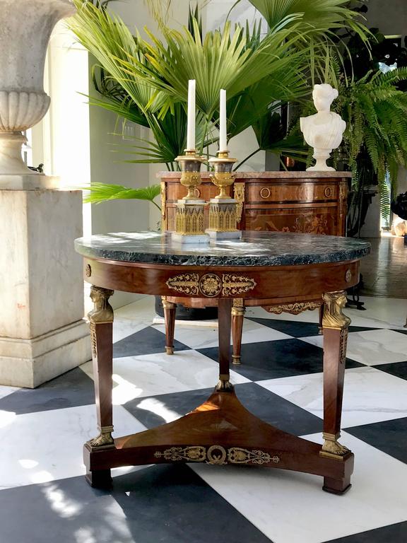 Empire Marble Top Center Table at 1stDibs