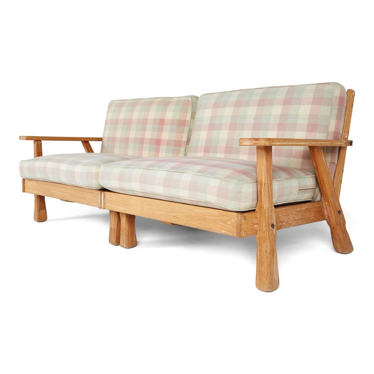 A. Brandt Ranch Three-Piece Textured Oak Seating Set, circa 1950s For ...