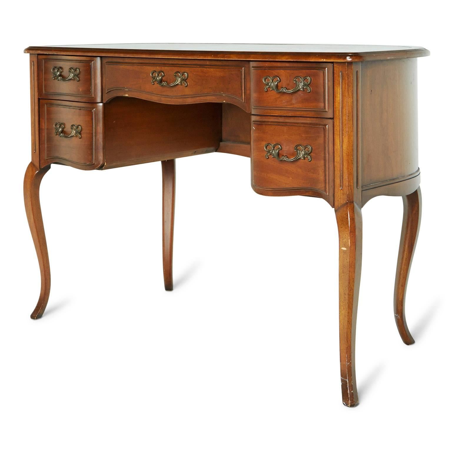 French Louis XV Style Writing Desk with Tooled Leather Top For Sale at ...