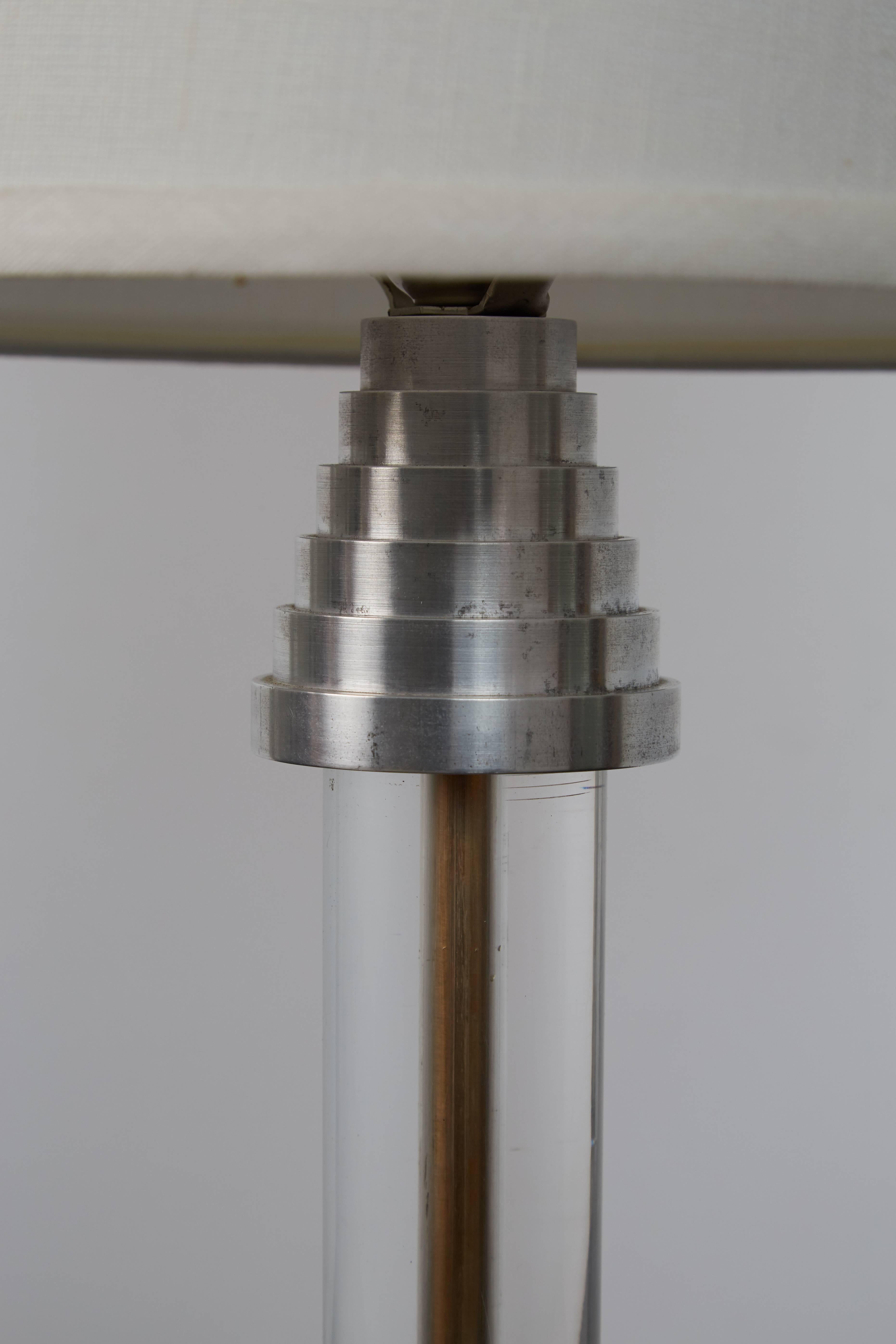 Art Deco Streamline Modern Lucite and Aluminium Table Lamp at 1stDibs ...
