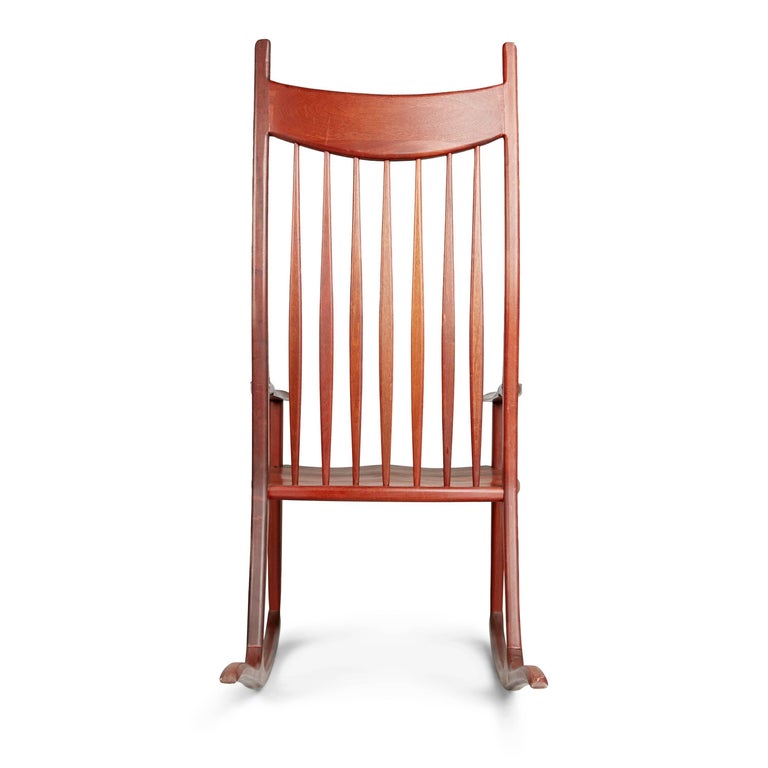 Sam Maloof Style American Craftsman Rocking Chair with Brass Accents at ...