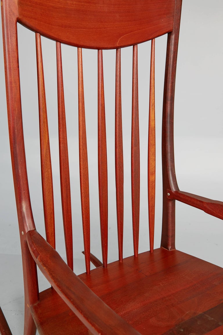 Sam Maloof Style American Craftsman Rocking Chair with Brass Accents at ...