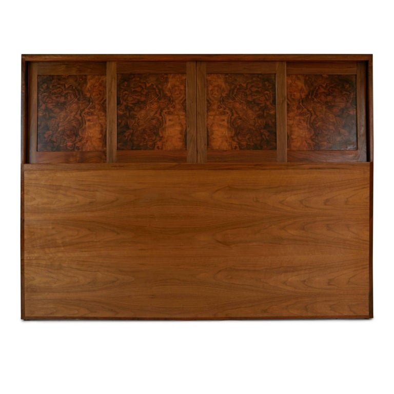 Solid Walnut Craftsman Headboard by Ed Crowell, Signed and Dated 1975 ...