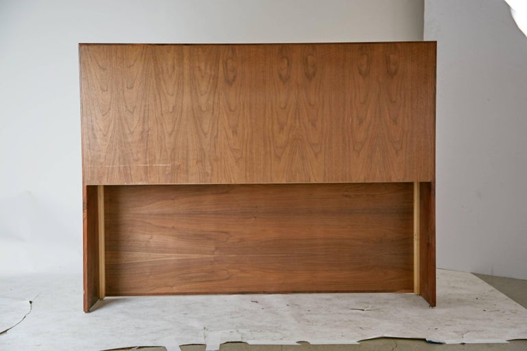 Solid Walnut Craftsman Headboard by Ed Crowell, Signed and Dated 1975 ...