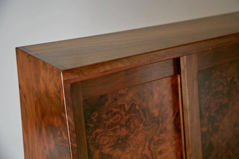 Solid Walnut Craftsman Headboard by Ed Crowell, Signed and Dated 1975 ...