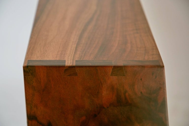 Solid Walnut Craftsman Headboard by Ed Crowell, Signed and Dated 1975 ...