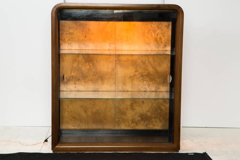 Art Deco Lit Display Case Cabinet at 1stDibs