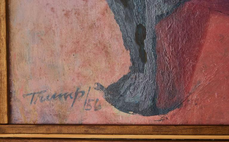 Signed Trump Mid-Century Modern Abstract Oil Painting, 1956 For Sale at ...
