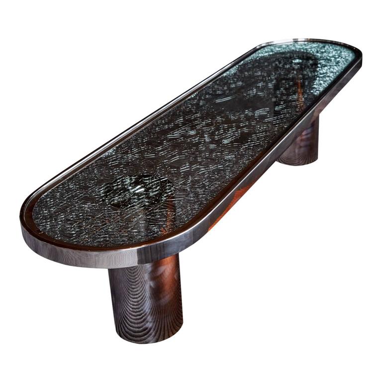 Custom Crackle Glass Coffee Table by Steve Chase from Chase Designed ...