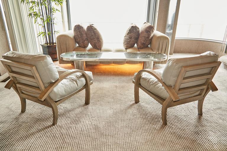 Leather Lounge Chairs for Steve Chase Designed Home, circa 1984 at 1stDibs