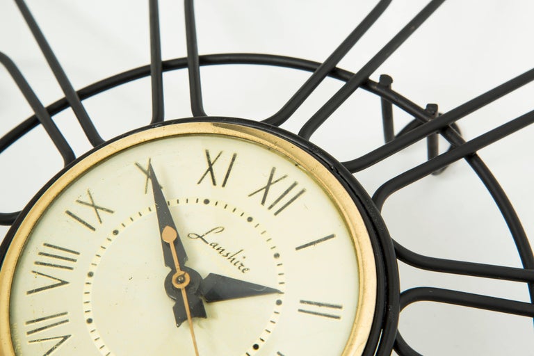 Lanshire Curled Iron Sunburst Clock, circa 1950 For Sale at 1stDibs ...