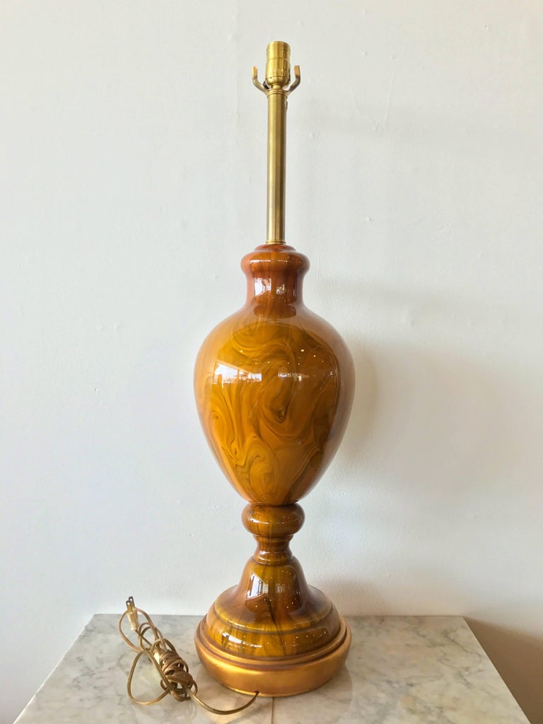 Murano Marbleized Glass Table Lamp by Marbro Lamp Company, Italy, 1966 ...