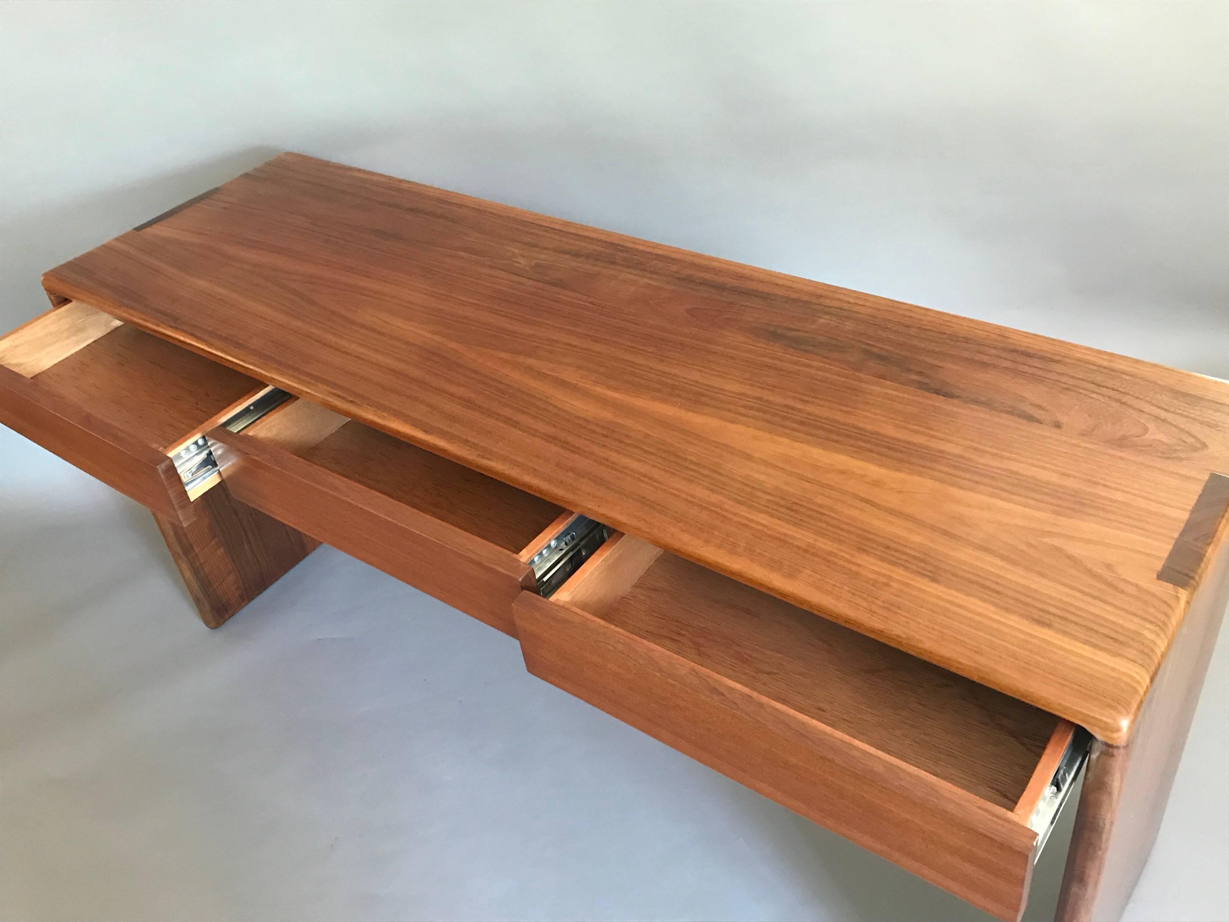 Gerald McCabe Shedua Wood Console Table California Design at 1stDibs