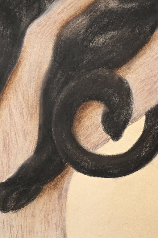 1930s Drawing by Georges Lucien Guyot, "Black Panther in Tree" at 1stDibs