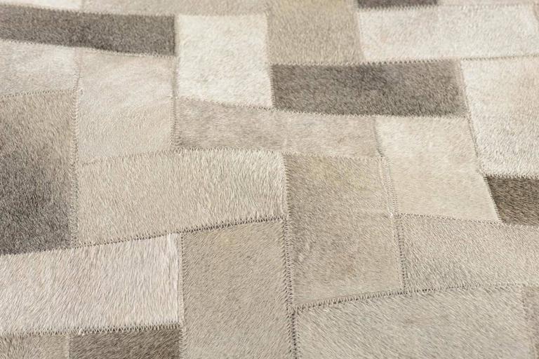 Handmade Leather Patchwork Rug For Sale at 1stDibs