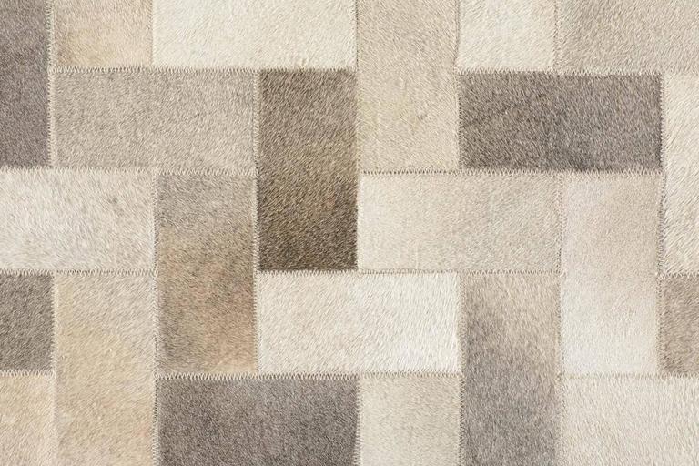 Handmade Leather Patchwork Rug For Sale at 1stDibs