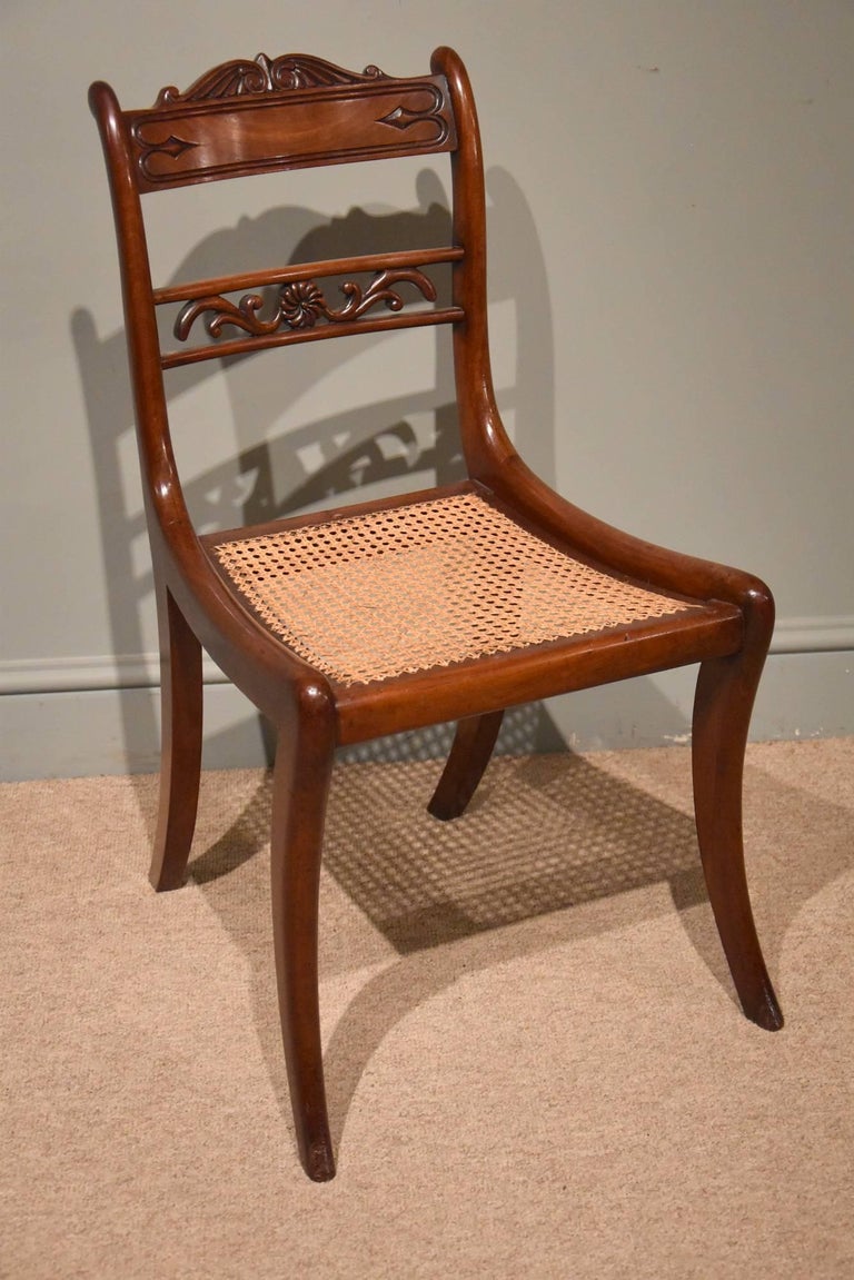 Good Set of Six Well Carved Regency Sabre Leg Chairs at 1stDibs