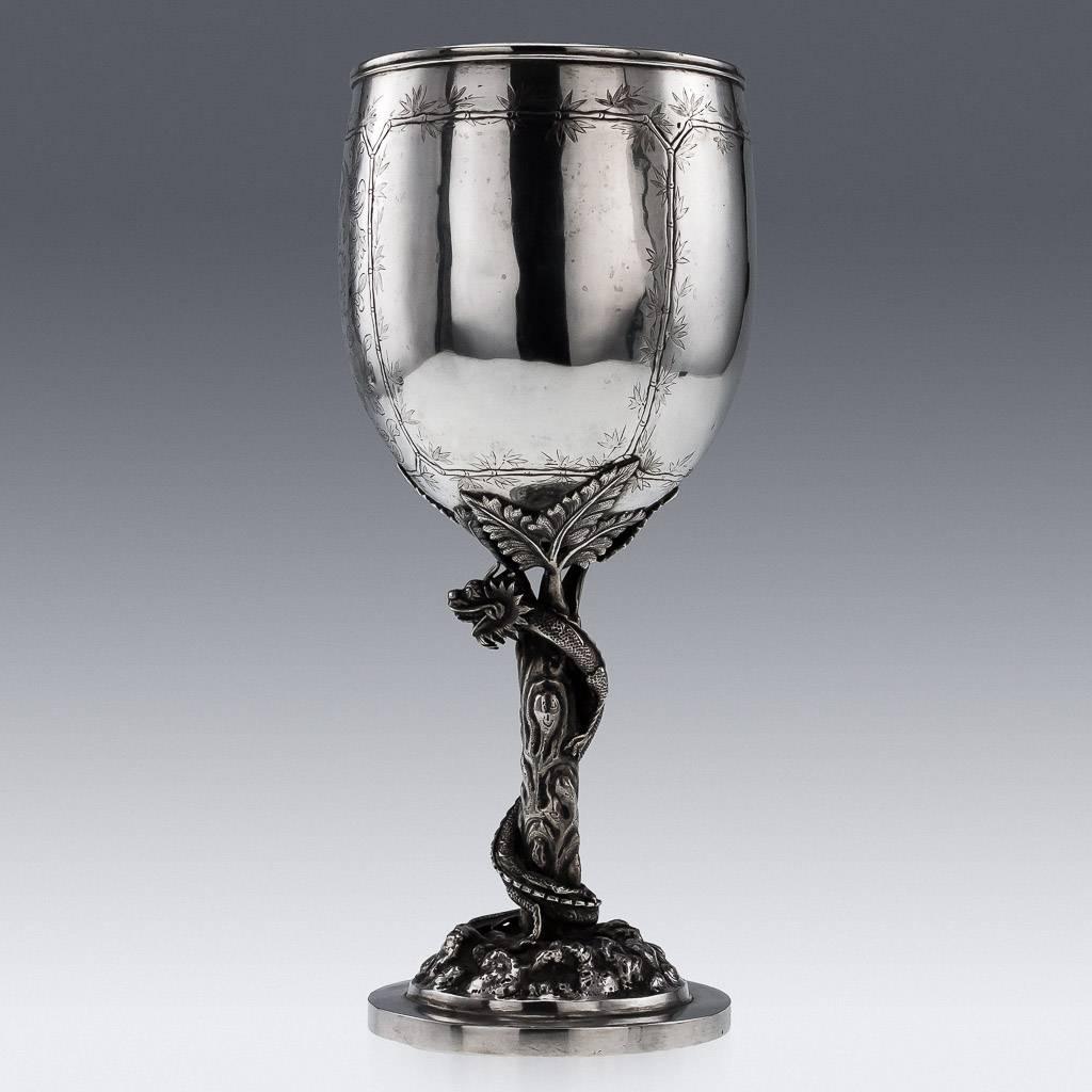 Rare Chinese Export Solid Silver Massive Trophy Cup/Goblet, circa 1870 ...