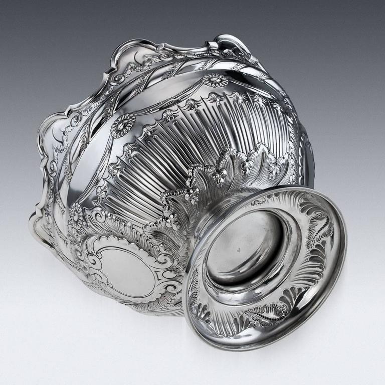 Antique Victorian Solid Silver Large Centrepiece Punch Bowl, circa 1891 ...