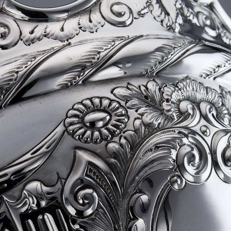 Antique Victorian Solid Silver Large Centrepiece Punch Bowl, circa 1891 ...