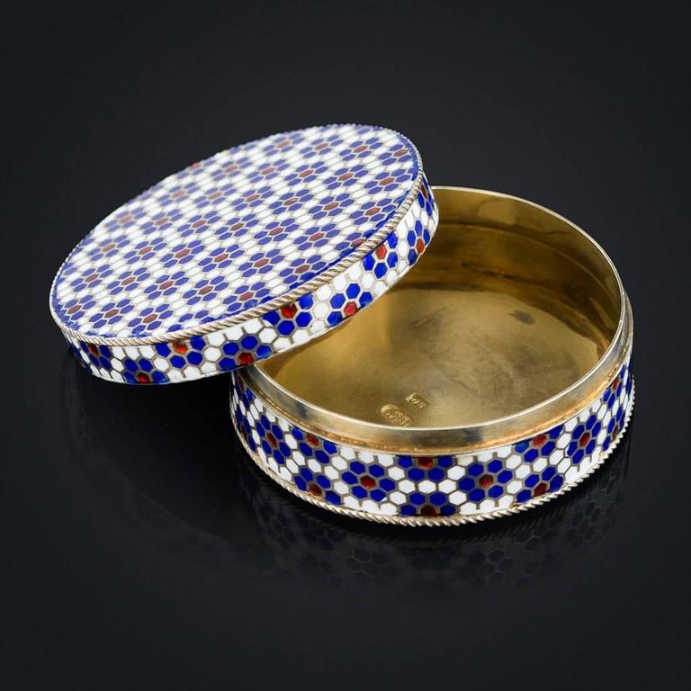 Antique 19th Century Russian Solid Silver Enamel Box Gustav Klingert ...