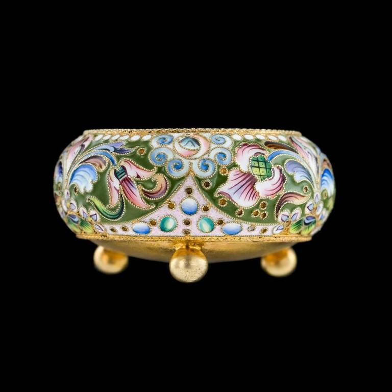 Antique 20th Century Russian Silver Shaded Enamel Salts by Maria ...